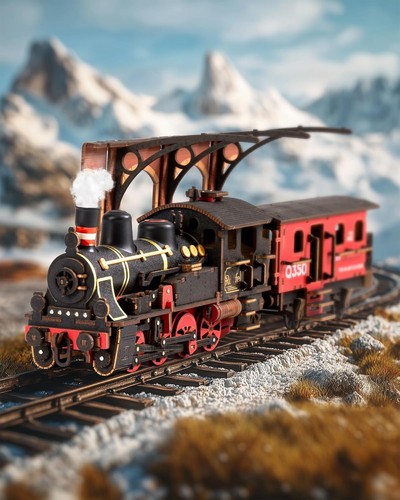 Rolife Steam Train Building Model Kits 3D Wooden Puzzles Home Decor ...