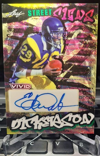 2024 Leaf Vivid Street Signs Auto #SS-ED1 Eric Dickerson Gold Vinyl 1/1 ...