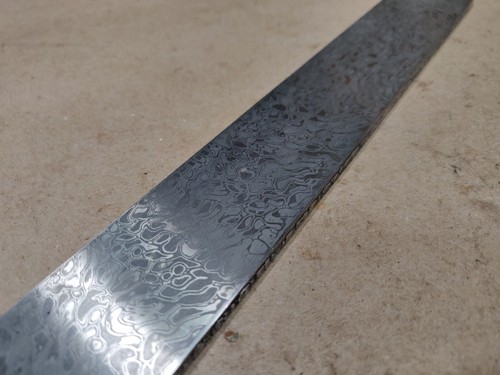 Custom Damascus Steel Pattern, 10" X 1-3/8" X 3/16", Free Shipping | eBay