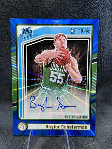 2024-25 Donruss #270 Baylor Scheierman Rated Rookie Auto Holo Blue ...