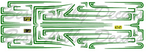 Hot Rod Custom Car Scallops Dark Green 1/24th Scale Waterslide Decals ...