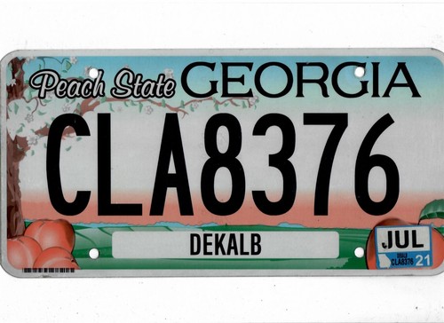GEORGIA passenger 2021 license plate "CLA8376" ***DEKALB*** | eBay