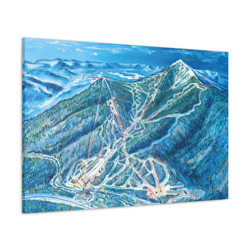 Whiteface Mountain NY Trail Map Canvas Poster New York Ski Resort 48x32 ...