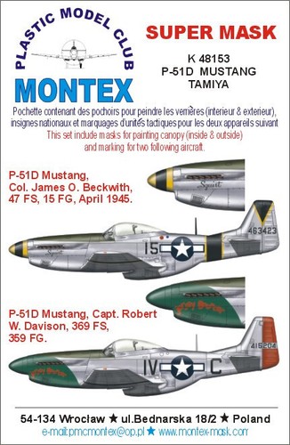 Montex 1/48 P-51D Mustang - Super Paint Mask set (K48153) | eBay