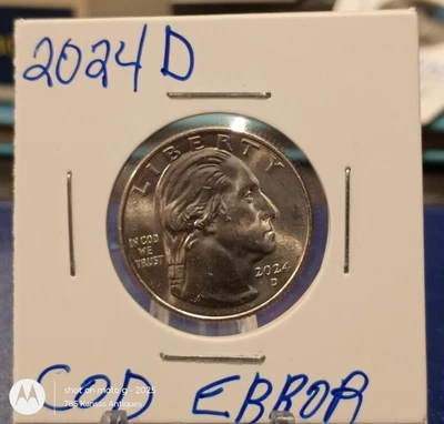 RARE 2024 D Error Rev. P. Murray Hope Quarter, In Cod We