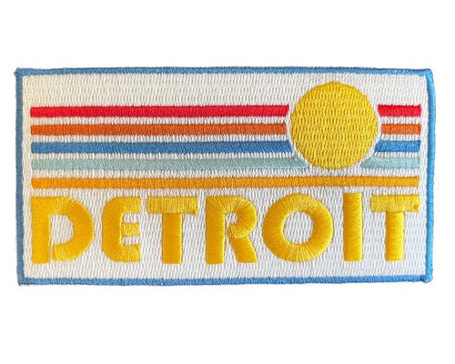 Detroit Patch - Retro Sunrise 100% Embroidery Iron-on or Sew-on Detroit ...