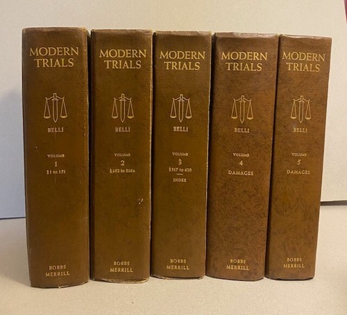 5 Volume SET of LAW BOOKS 'Modern Trials' Belli TRIAL ATTORNEY LEGAL ...