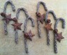 BENDABLE FABRIC RUSTY WIRE CANDY CANE CHRISTMAS ORNAMENTS STAR BELL ...