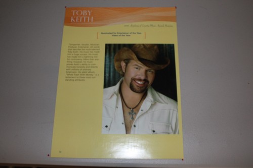 TOBY KEITH ACM AWARDS Entertainer Promo Trade AD POSTER 8.5" x 11" T432 ...
