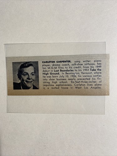 Carleton Carpenter Take The High Ground 1954 Hollywood Star Panel | eBay