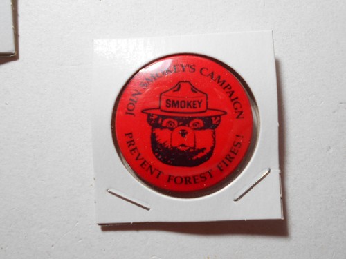 1-1/4" Smokey the Bear red pin-back button | eBay