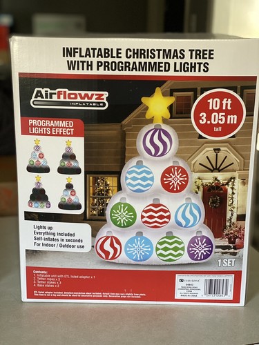 Airflowz 10' Inflatable Christmas Tree With Programmed Lights | eBay