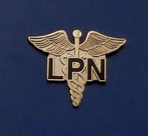 LPN Licensed Practical Nurse Caduceus Medical insignia Gold Lapel Pin 1 ...