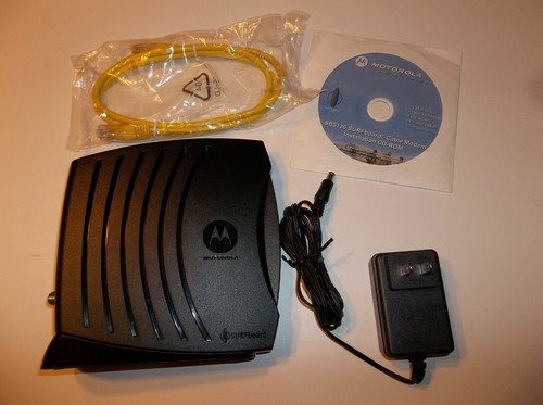 MOTOROLA SURFBOARD CABLE MODEM With AC ADAPTER ETHERNET & USB CABLE ...
