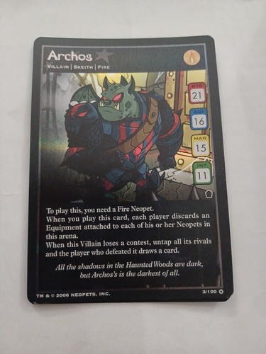 Neopets TCG Card Game Haunted Woods Archos (3/100) | eBay