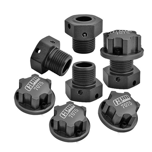 GPM Aluminum 7075 Wheel Hex & Wheel Lock Black for Arrma 1/8 Kraton ...
