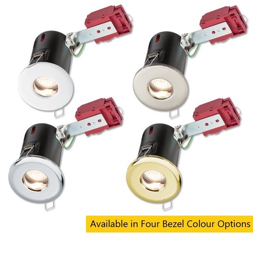 IP65 GU10 50W 230V LED FR Fixed Shower 115mm Dia Downlights in 4 Bezel ...
