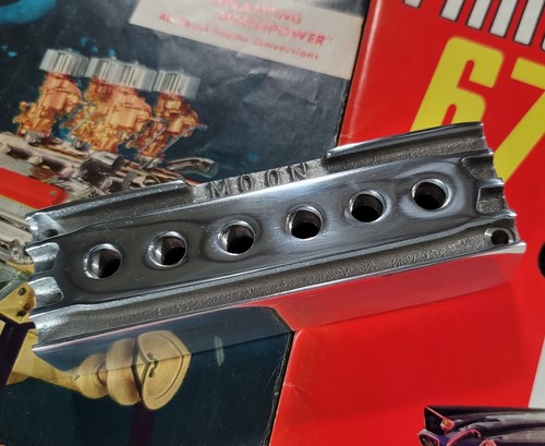 MOON 6 Carb Polished Aluminum FUEL BLOCK Finned Hot Rod Drag Racing ...