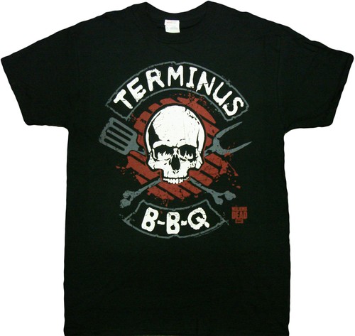 The Walking Dead Terminus BBQ Adult T-Shirt zombie apocalypse Daryl ...