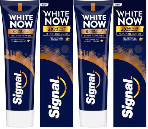 Signal White Now toothpaste, Stain Remover, 3X instant whitening 2 X ...