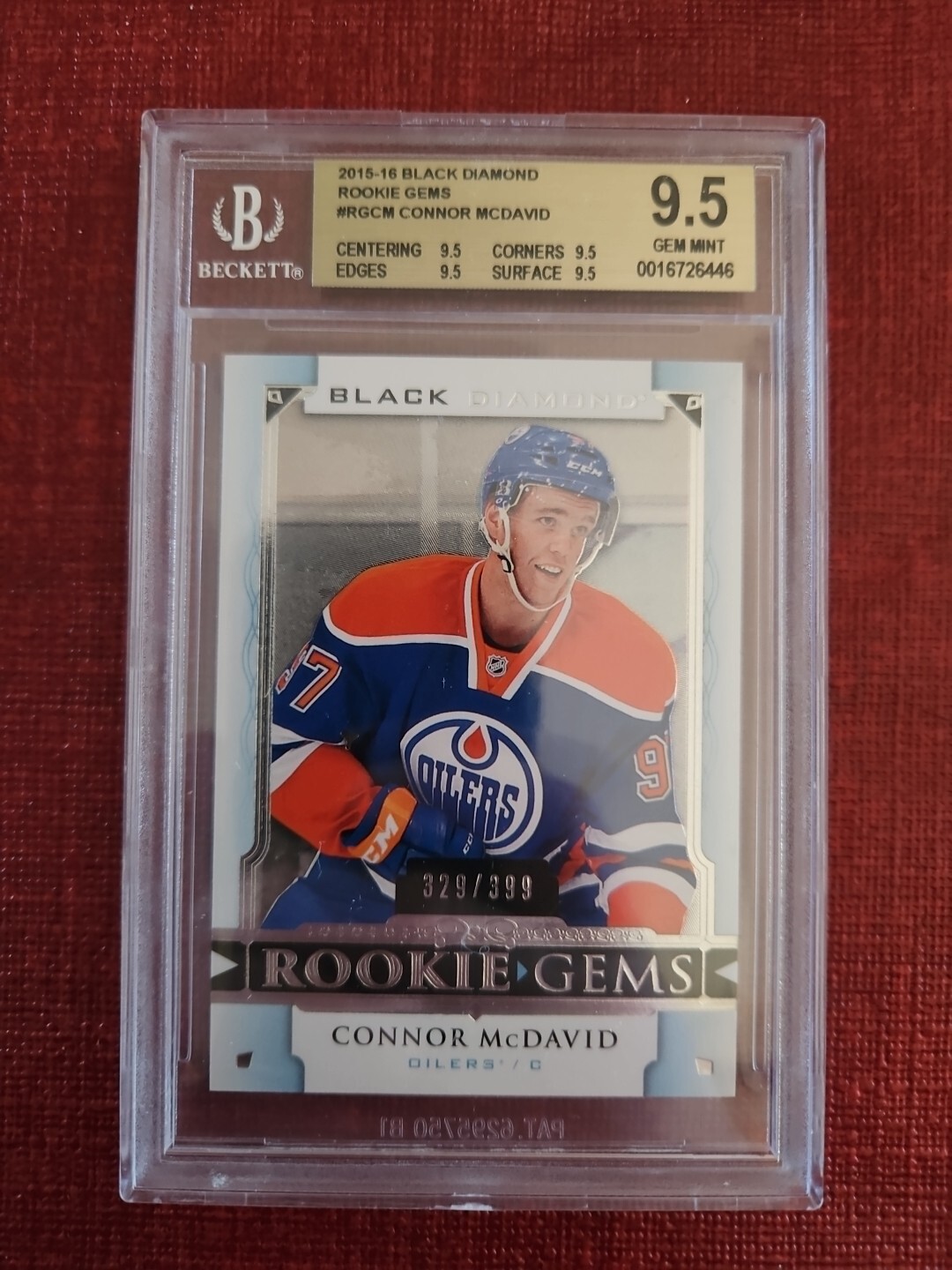 Connor McDavid 2015 UD Black Diamond #RG-CM Rookie Gems /399 BGS 9.5 ...