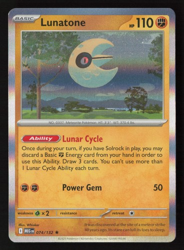 Lunatone 074/132 ME01: Mega Evolution Pokémon TCG LP+ - NM | eBay