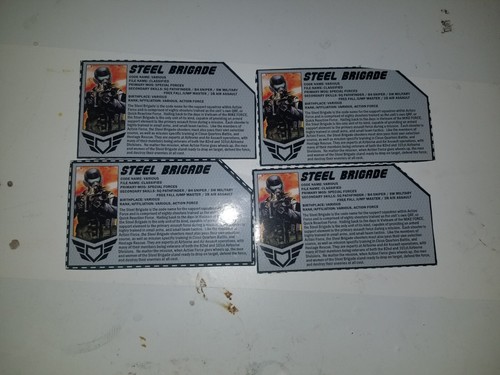 4 STEEL BRIGADE ACTION FORCE FILE CARDS 6 INCH VALAVERSE | eBay