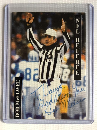 YS17--NFL Autograph / Signed Football Card of Referee Bob McElwee #95 ...