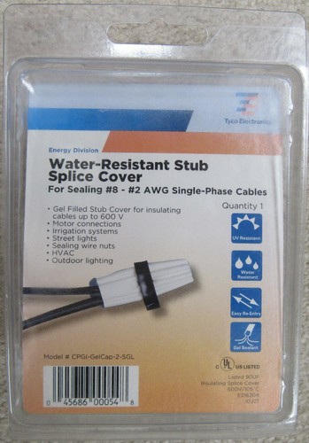 Tyco CPGI-GelCap-2-SGL Water-Resistant Stub Splice Cover #8-#2 AWG | eBay