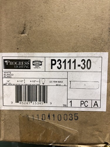 Progress Lighting P3111-30 2-Light Bath Bar w/White Bent Glass Shade | eBay