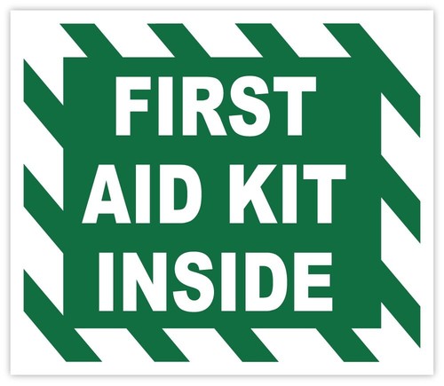 First Aid Kit Inside sign sticker decal 5" x 4" | eBay