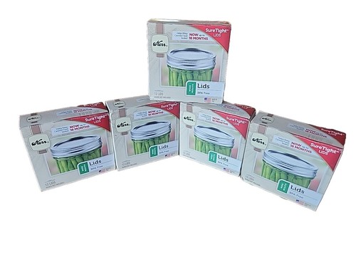 Bulk Lot of 5 Boxes (60 Lids) Kerr Wide Mouth Jar Lids for Canning ...