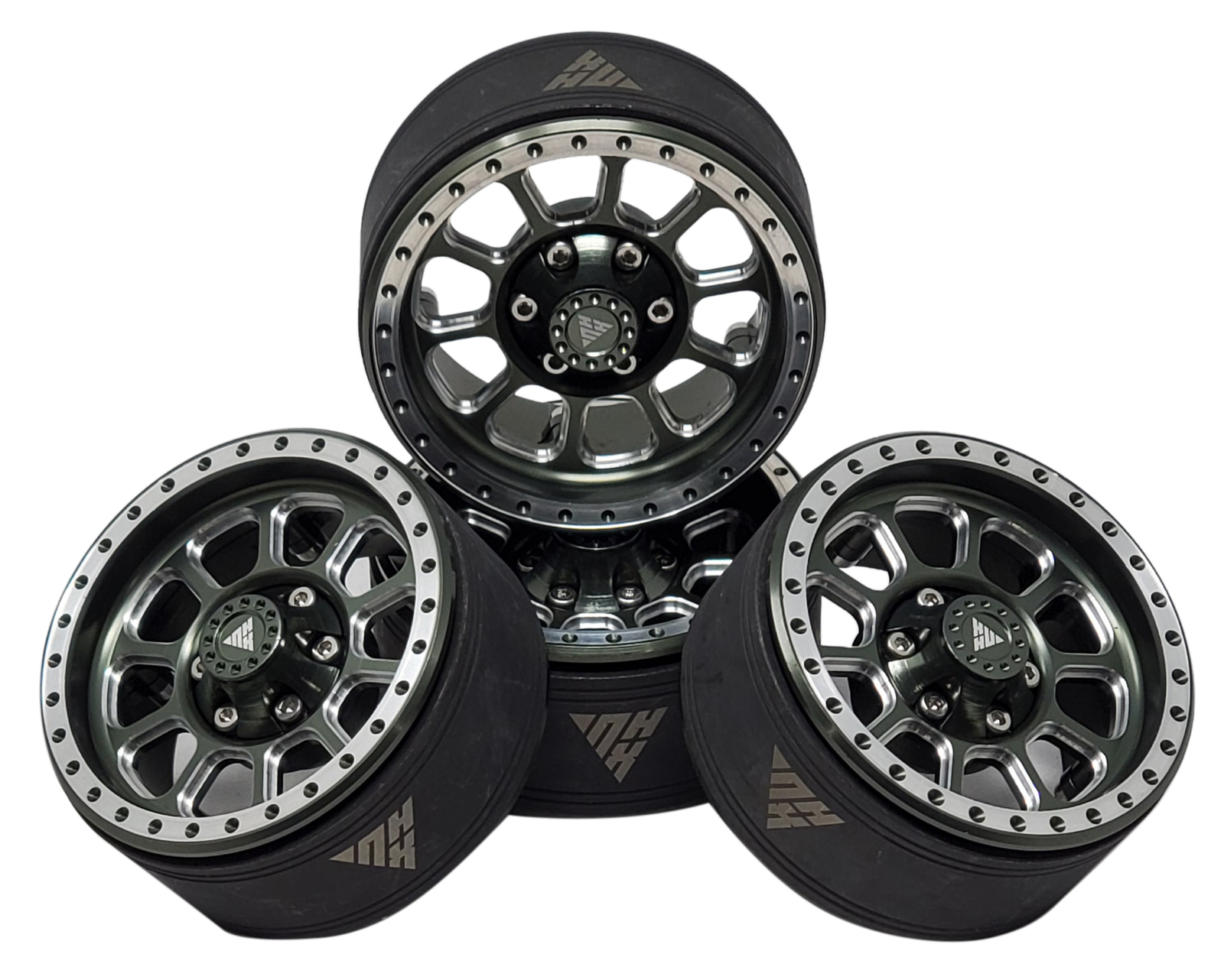 NHX RC 1.9" Aluminum Beadlock Crawler Wheels Rims - Gold / Black 4pcs ...