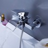 Cascade Waterfall Solid Brass Wall Mounted Bath Shower Mixer Square Tap ...
