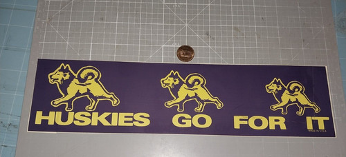 VINTAGE HUSKY GO FOR IT BUMPER Sticker Decal OLD STOCK ORIGINAL | eBay