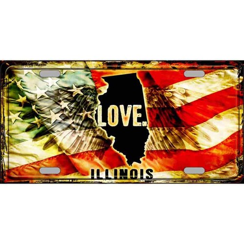 Illinois Love Novelty Metal License Plate Tag LP-8599 | eBay