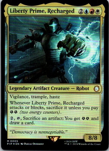 Magic the Gathering Foil Liberty Prime, Recharged Fallout Commander MTG ...