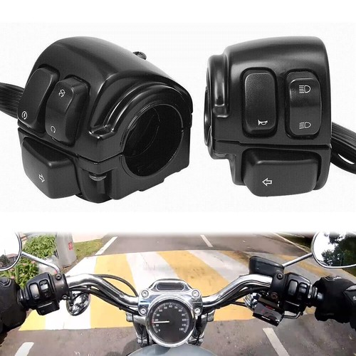 Black 1" Motorcycle Handlebar Control Switches w/ Wiring Harness Kit ...