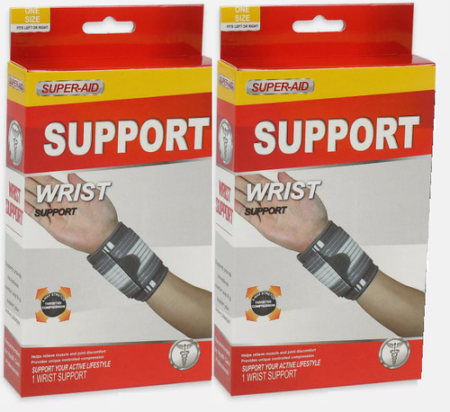 2 Super-Aid Wrist Support Relieve Muscle Joint Discomfort 1 Size Use ...