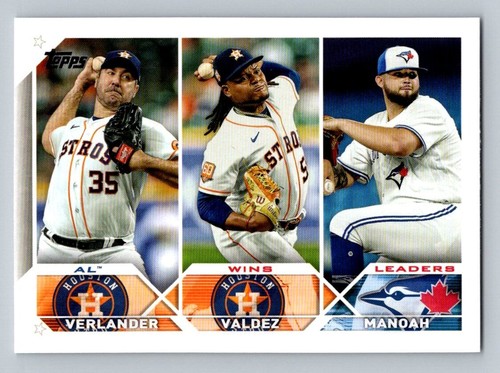 2023 Topps League Leaders Framber Valdez Justin Verlander Alek Manoah ...