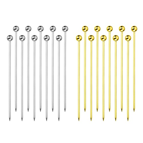 Stainless Steel Cocktail Picks 10Pcs Metal Cocktail Garnish Sticks ...