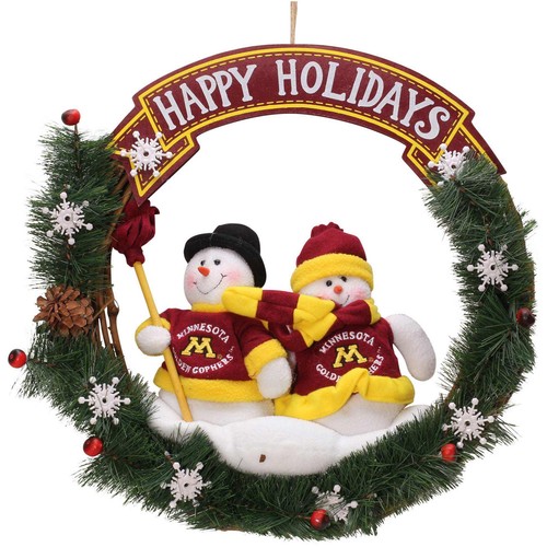 MINNESOTA GOLDEN GOPHERS Snowman Football Basketball WREATH Retired ...