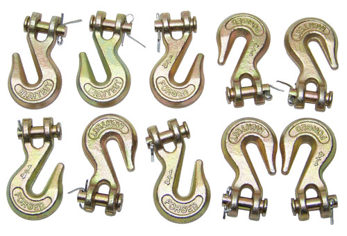 10pcs 1/4" Clevis Chain Grab Hook Wrecker Tow Chain Truck Trailer Chain ...