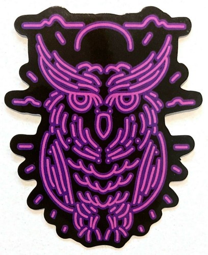 Purple Hoot Owl Sticker Neon Sign Design Decal Scrapbook/Skateboard ...