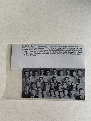 University of Kansas Jayhawks 1931 Football Small Team Picture | eBay
