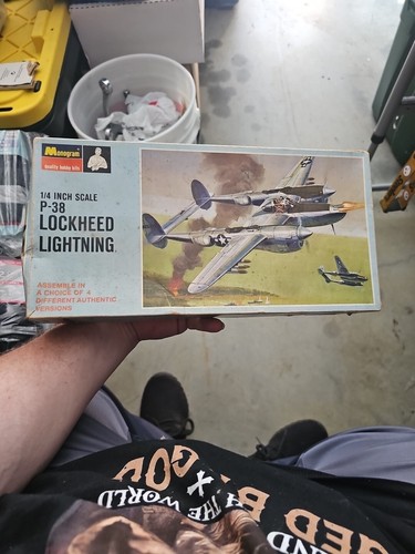 Vtg Monogram P-38 Lockheed Lightning Model Kit WWII Fighter 1/4" Scale ...