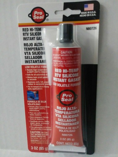 Silicone RTV Gasket Makers PRO SEAL RED HI-TEMP 3oz 80726 PROSEAL ...