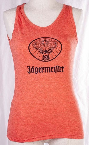 Jagermeister Women's Orange Black Logo Fitted Tank Top Jager Shot Girls ...