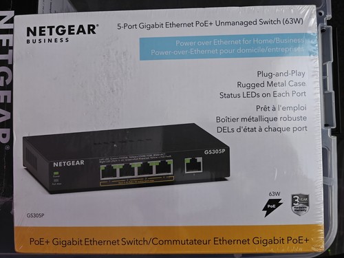 NETGEAR GS305P 5-Port PoE Switch | Black | NEW SEALED in BOX | Never ...