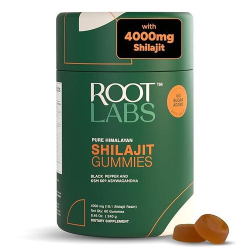 Root Labs Pure Himalayan Shilajit Gummies with KSM-66 Ashwagandha, 60 ...